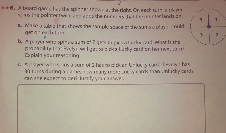 Solved 6. A board game has the spinner shown at the right. | Chegg.com