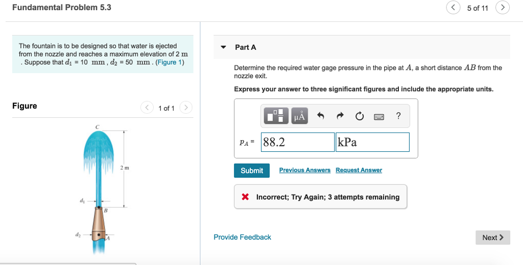 Solved Fundamental Problem 5.3 The fountain is to be | Chegg.com