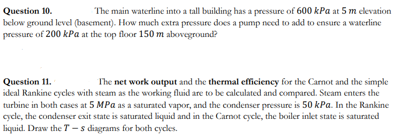 Solved Question 10. The main waterline into a tall building | Chegg.com