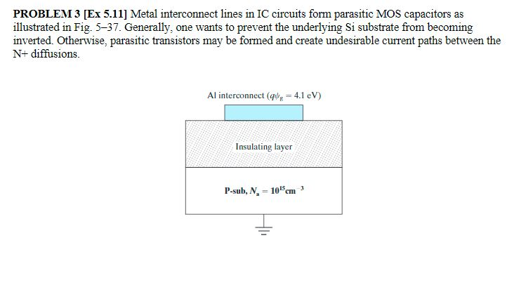 Solved PROBLEM3 [Ex 5.11] Metal interconnect lines in IC | Chegg.com