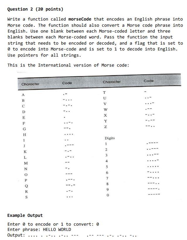 Solved Question 2 (20 points) Write a function called | Chegg.com