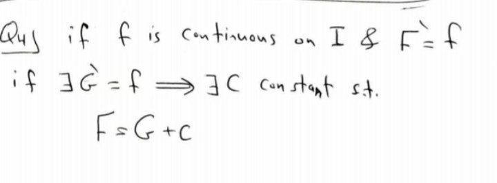 Solved Qus if f is continuous on I & Faf if I G = f ] C | Chegg.com