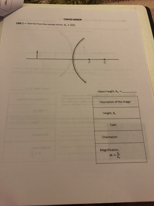Solved CONCAVE MIRROR CASE 1-Start far from the mirror, d, | Chegg.com