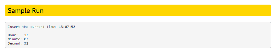Solved Suppose we want the user to enter the current time in | Chegg.com