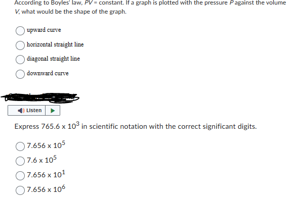 Solved According to Boyles' law, PV= constant. If a graph is | Chegg.com