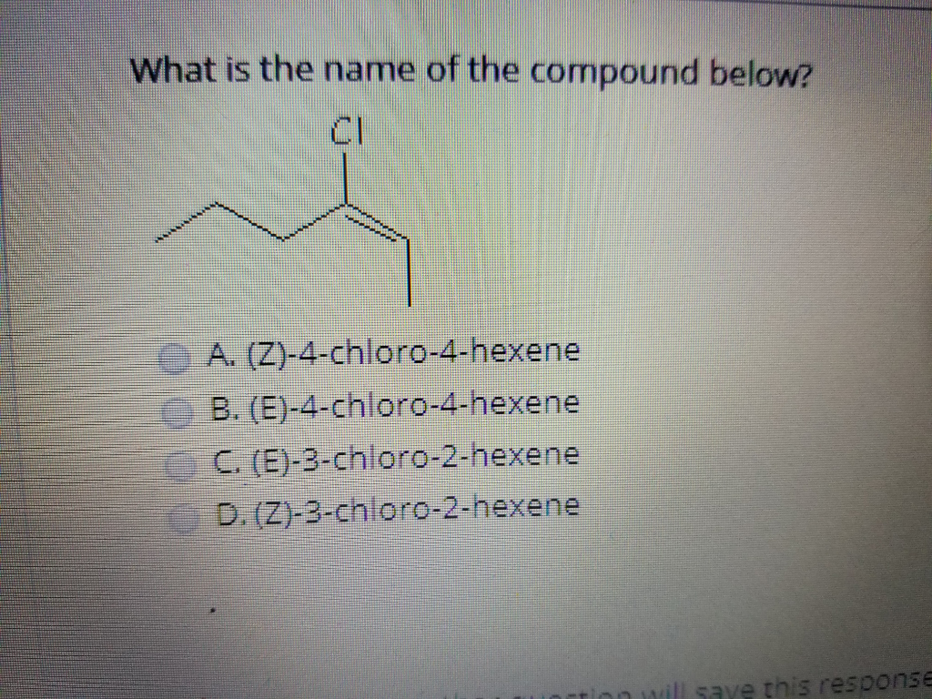 Solved What is the name of the compound below? A. | Chegg.com