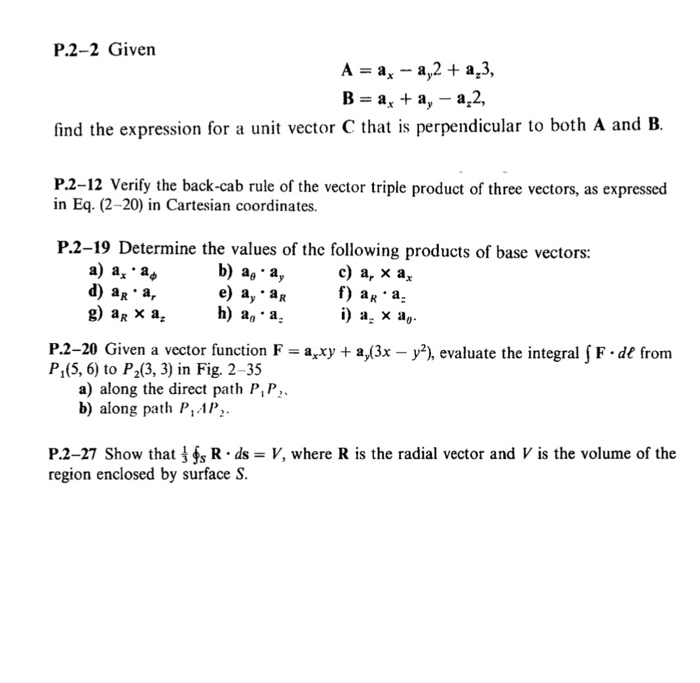 Solved P.2-2 Given A -a, - a,2 + a,3, B-ax + a, - a 2, find | Chegg.com