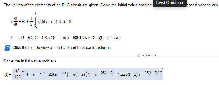 Solved The values of the elements of an RLC circuit are | Chegg.com