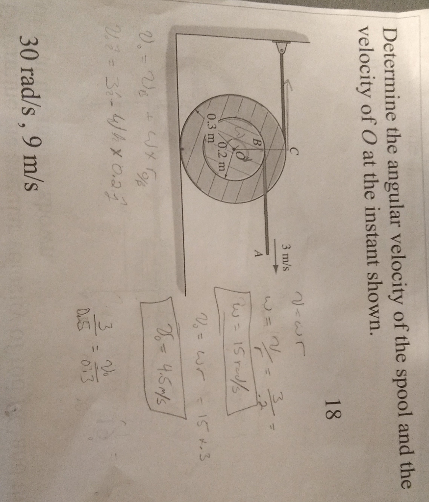 Solved Determine the angular velocity of the spool and the | Chegg.com