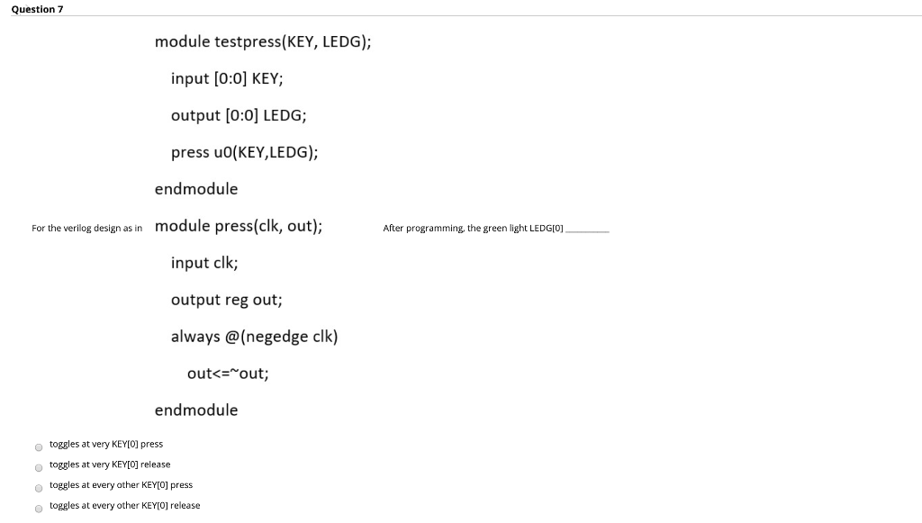 module ex1(clk,reset,cs,Q); input clk,reset,cs; | Chegg.com