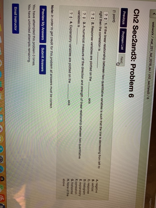 Solved webwork / Ch2 Sec2and3: Problem 6 Previous Problem | Chegg.com
