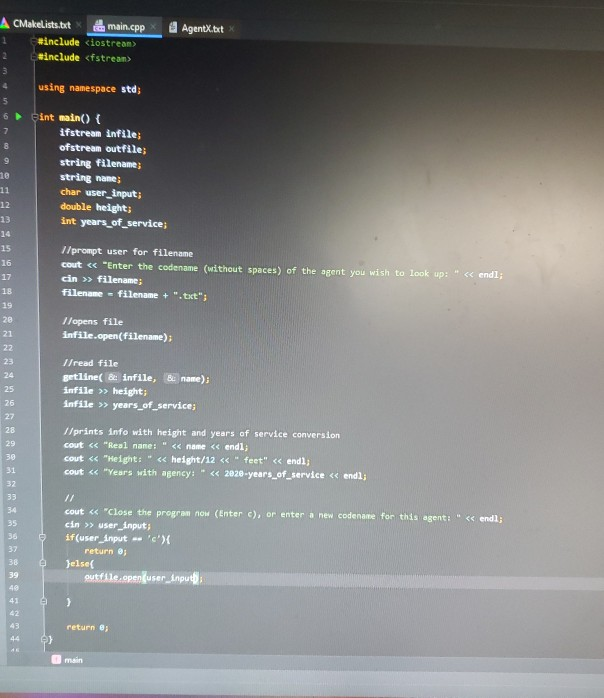 Solved How do I use outfile to rename my initial file, or | Chegg.com