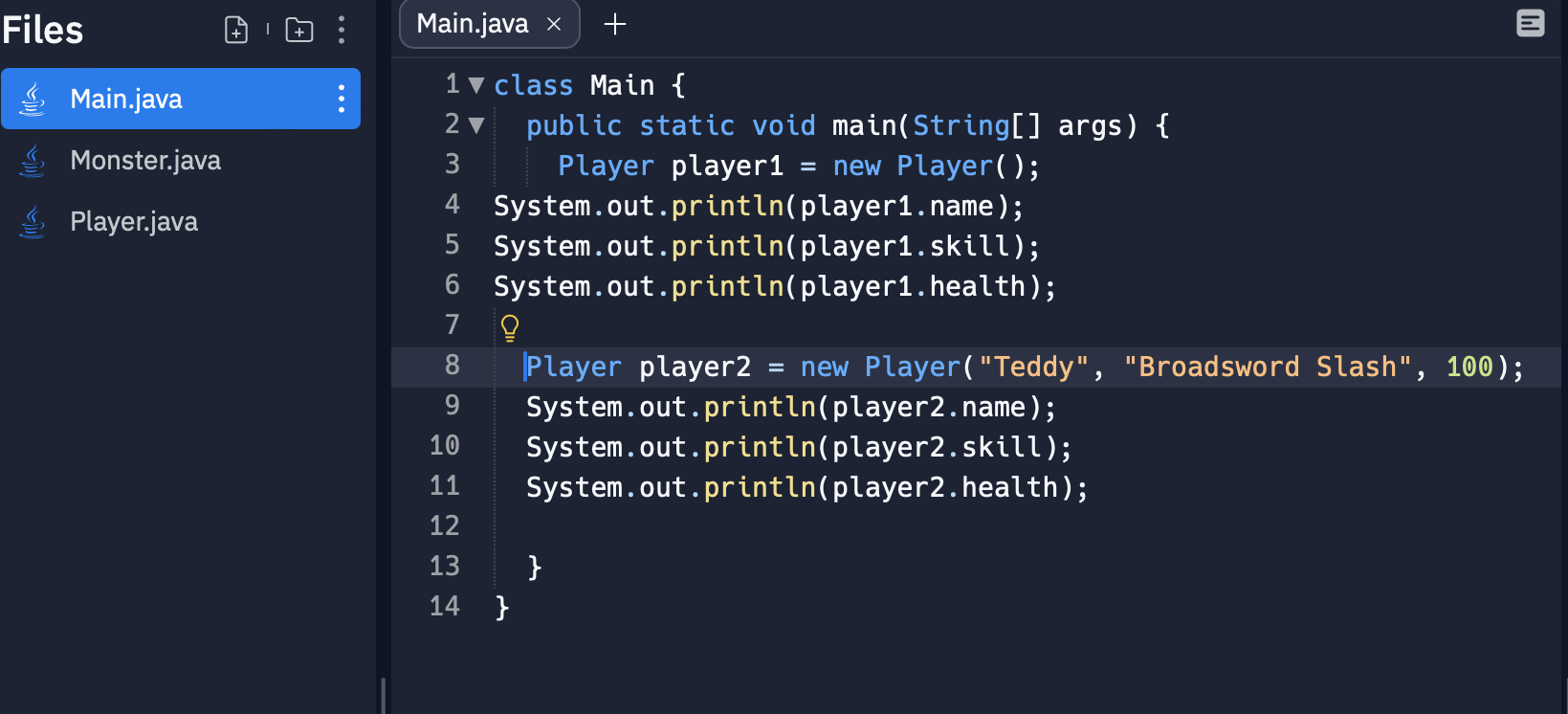 Solved Our Monster class defines three instance | Chegg.com