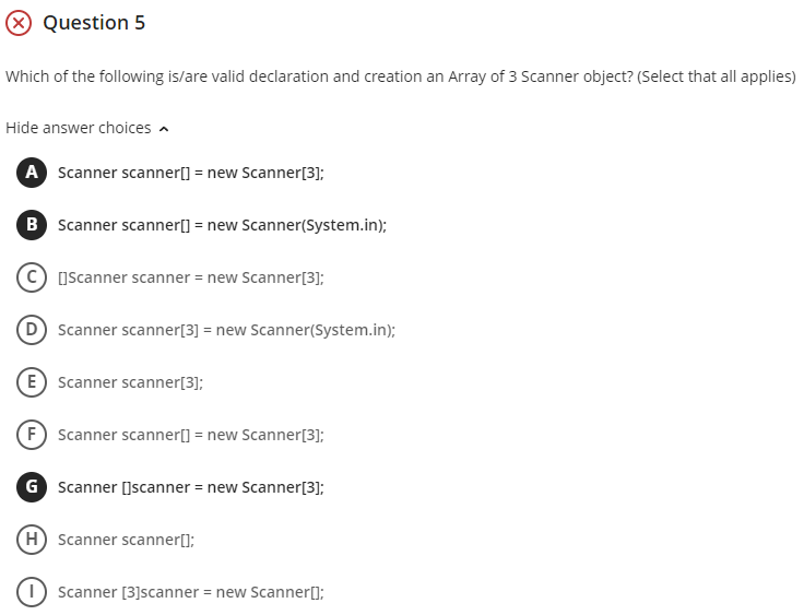 Solved Which of the following is/are valid declaration and | Chegg.com