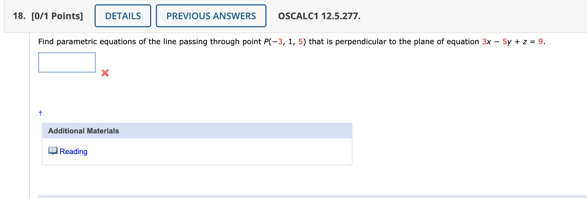 Solved Find parametric equations of the line passing through | Chegg.com