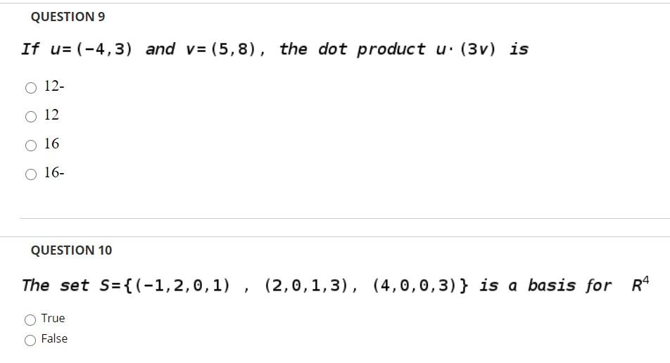 Solved QUESTION 7 The additive inverse of all vectors | Chegg.com