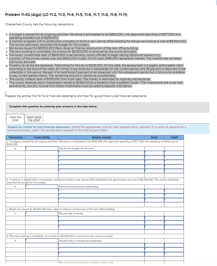 Solved Problem 11-42 (Algo) (LO 11-2, 11-3, 11-4, 11-5, | Chegg.com