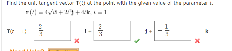 Solved Find the unit tangent vector T(t) at the point with | Chegg.com