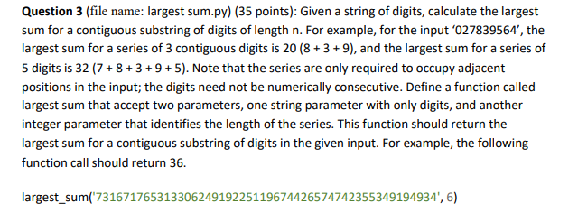 Solved Please answer in Python ASAP! Given a string of | Chegg.com