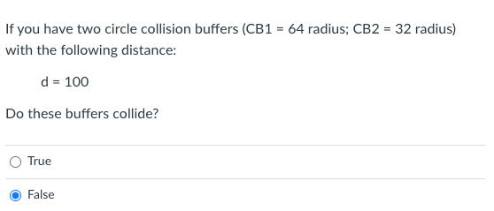 Solved If you have two circle collision buffers (CB1 = 64 | Chegg.com
