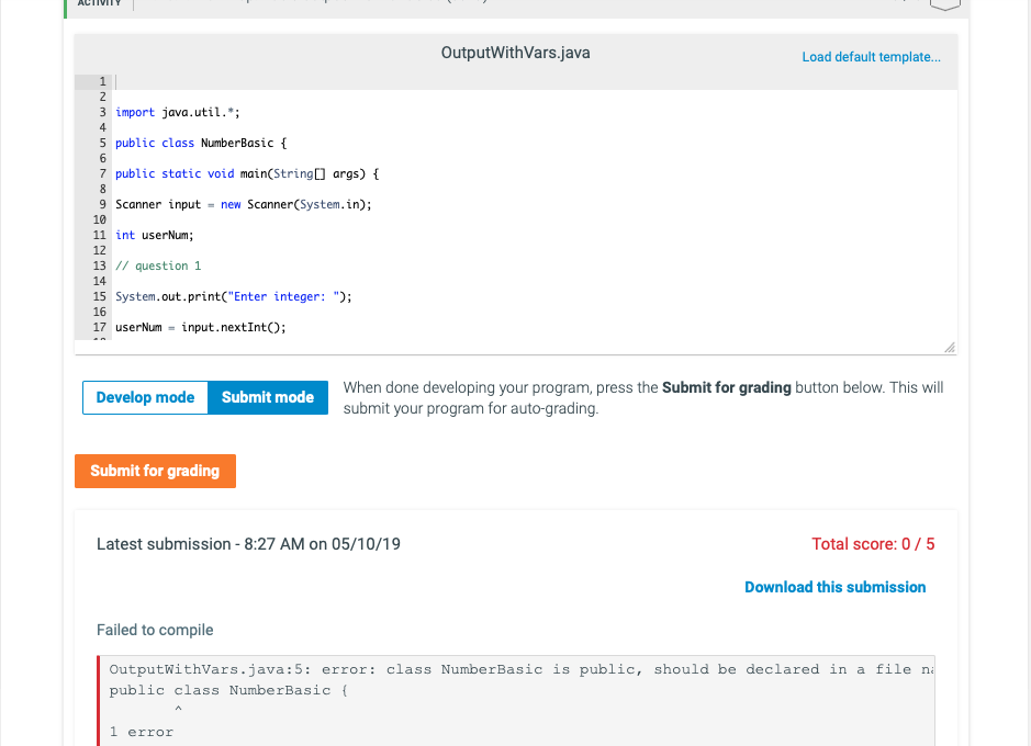 Solved JAVA: Please help keep receiving error Here is my | Chegg.com