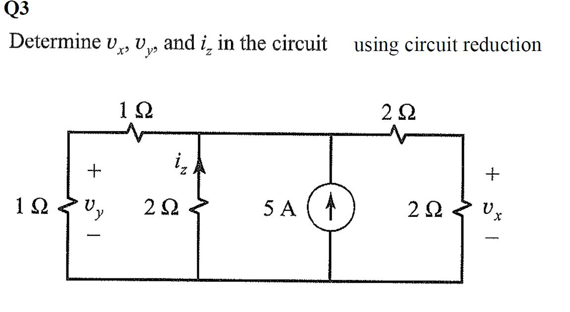 Solved Q3 Determine Vxo Vya Uc, Vy, and i, in the circuit | Chegg.com