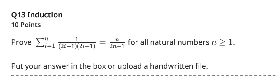 Solved Q13 Induction 10 Points Prove | Chegg.com