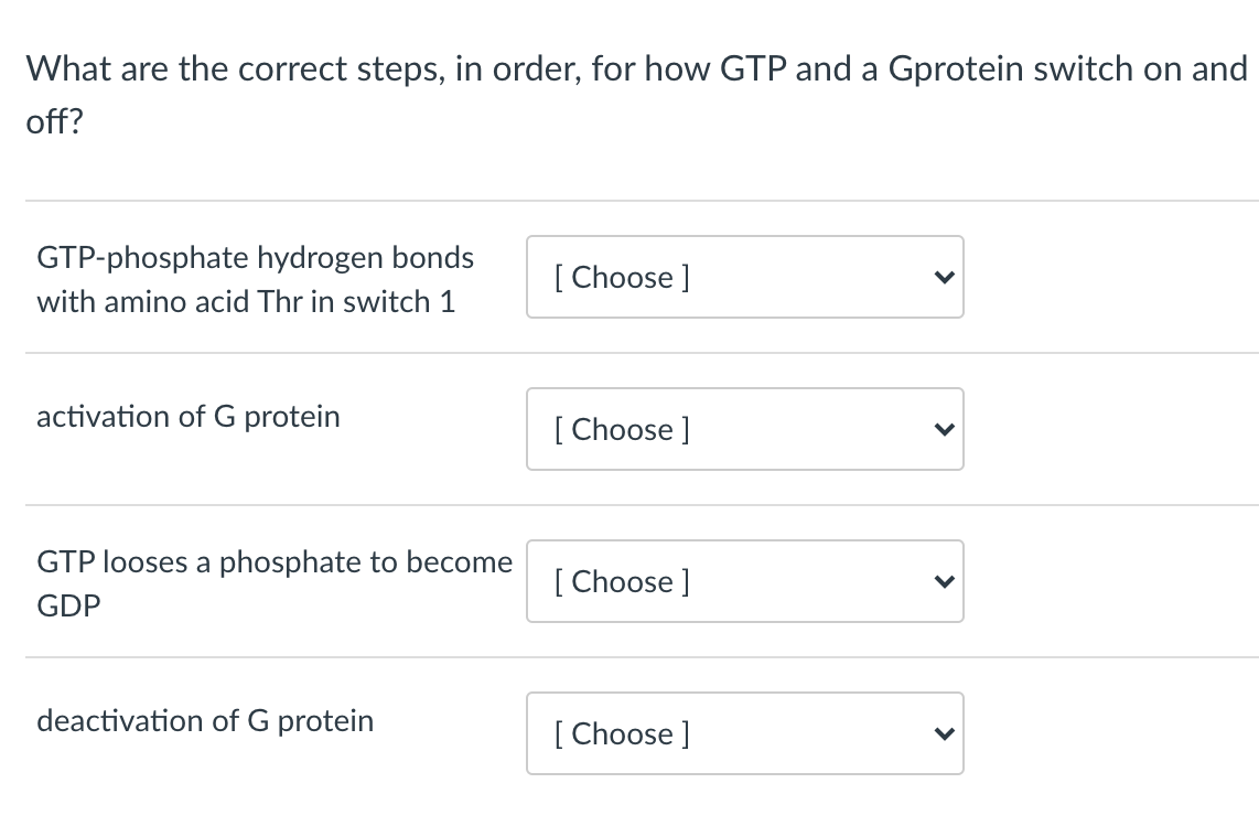 Solved What are the correct steps, in order, for how GTP and | Chegg.com