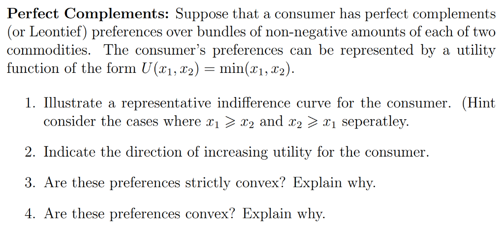 Solved Perfect Complements: Suppose that a consumer has | Chegg.com