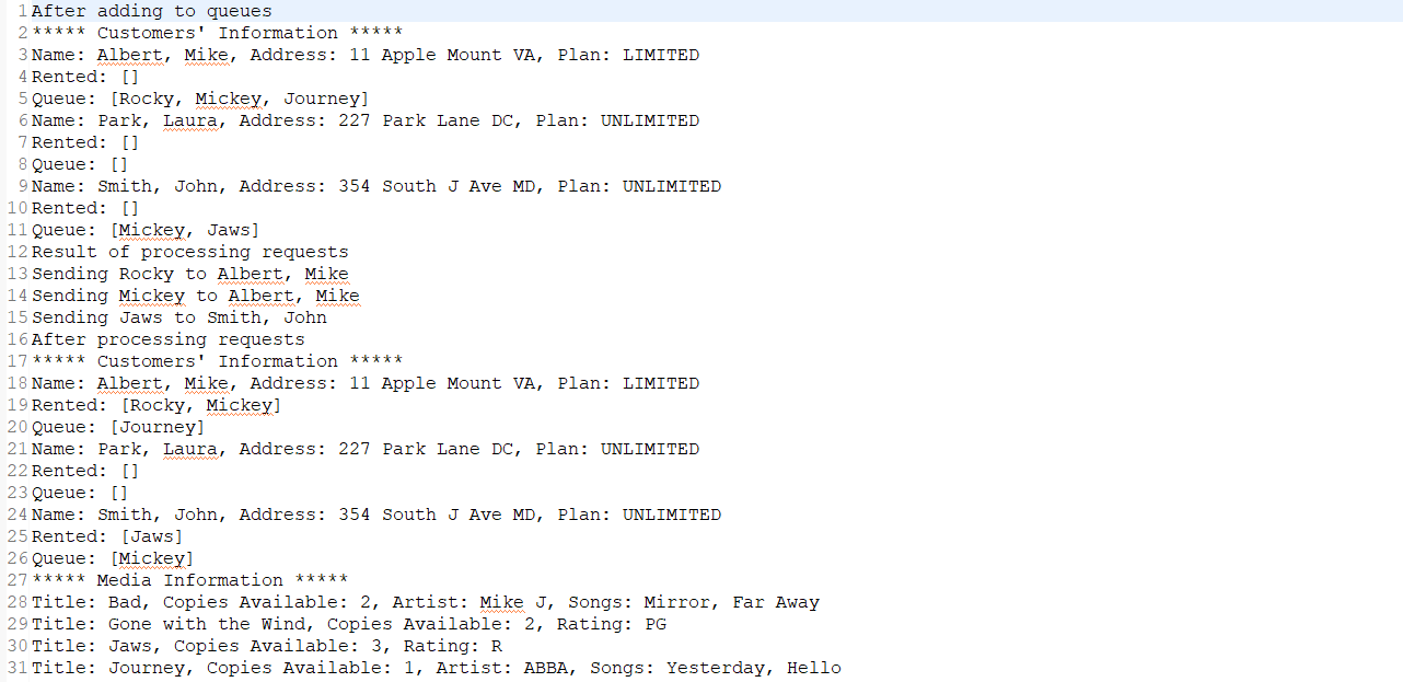 Solved Java (Eclipse) This assignment allows people to rent | Chegg.com