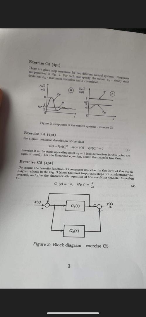 Solved Exercise C3 (4pt) There are given step reoponises for | Chegg.com