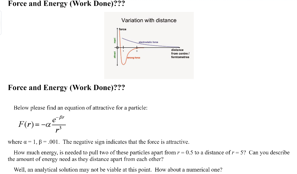 Solved Force and Energy (Work Done)??? Variation with | Chegg.com