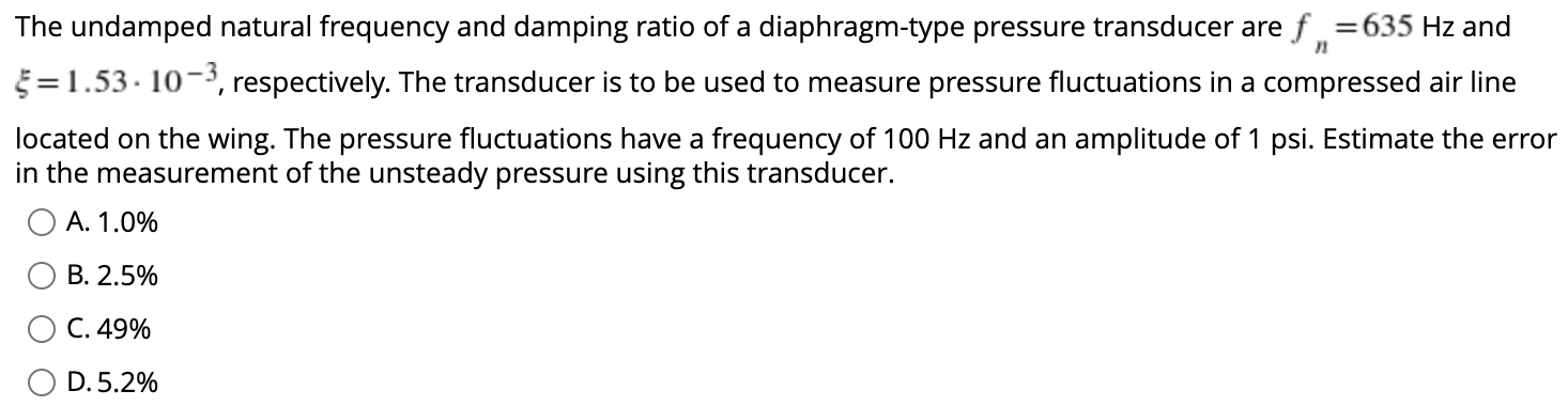 Solved n1 I The undamped natural frequency and damping ratio | Chegg.com