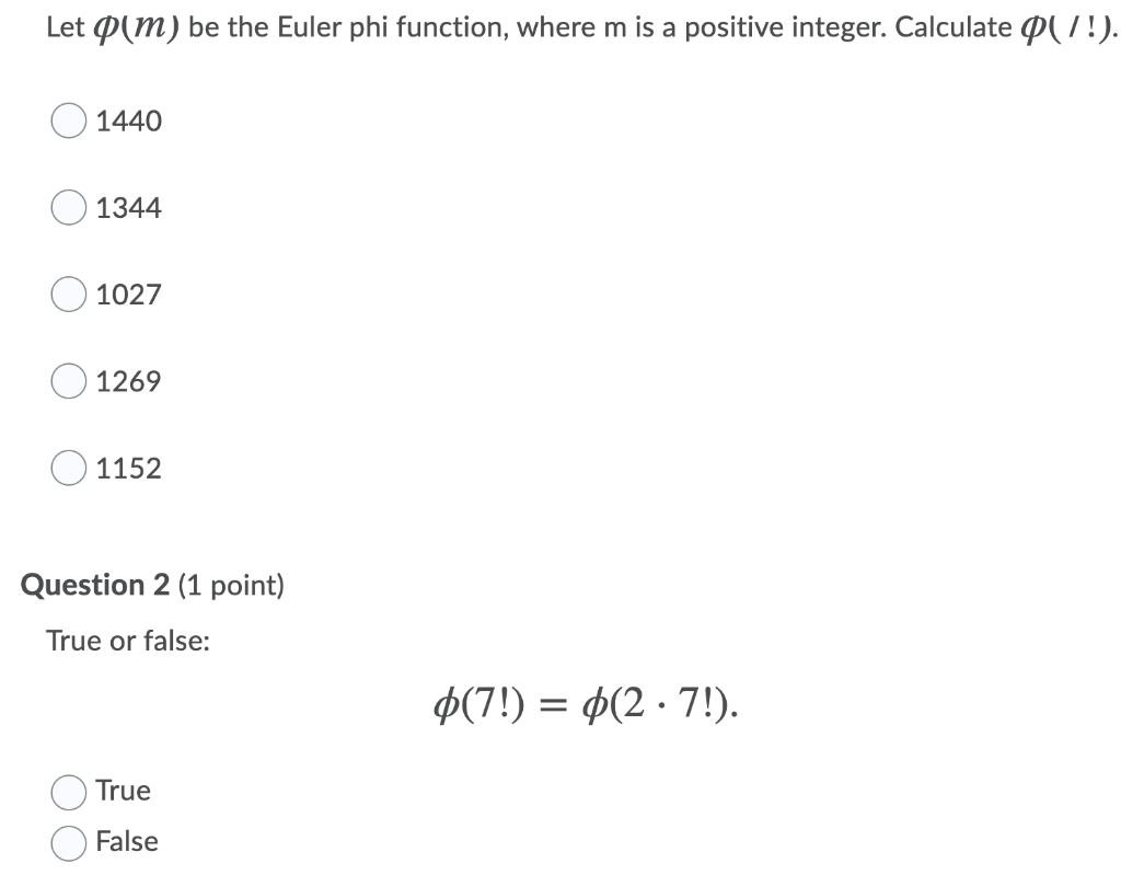 Solved Let ϕ(m){"version":"1.1","math":"\phi(m)"} be | Chegg.com