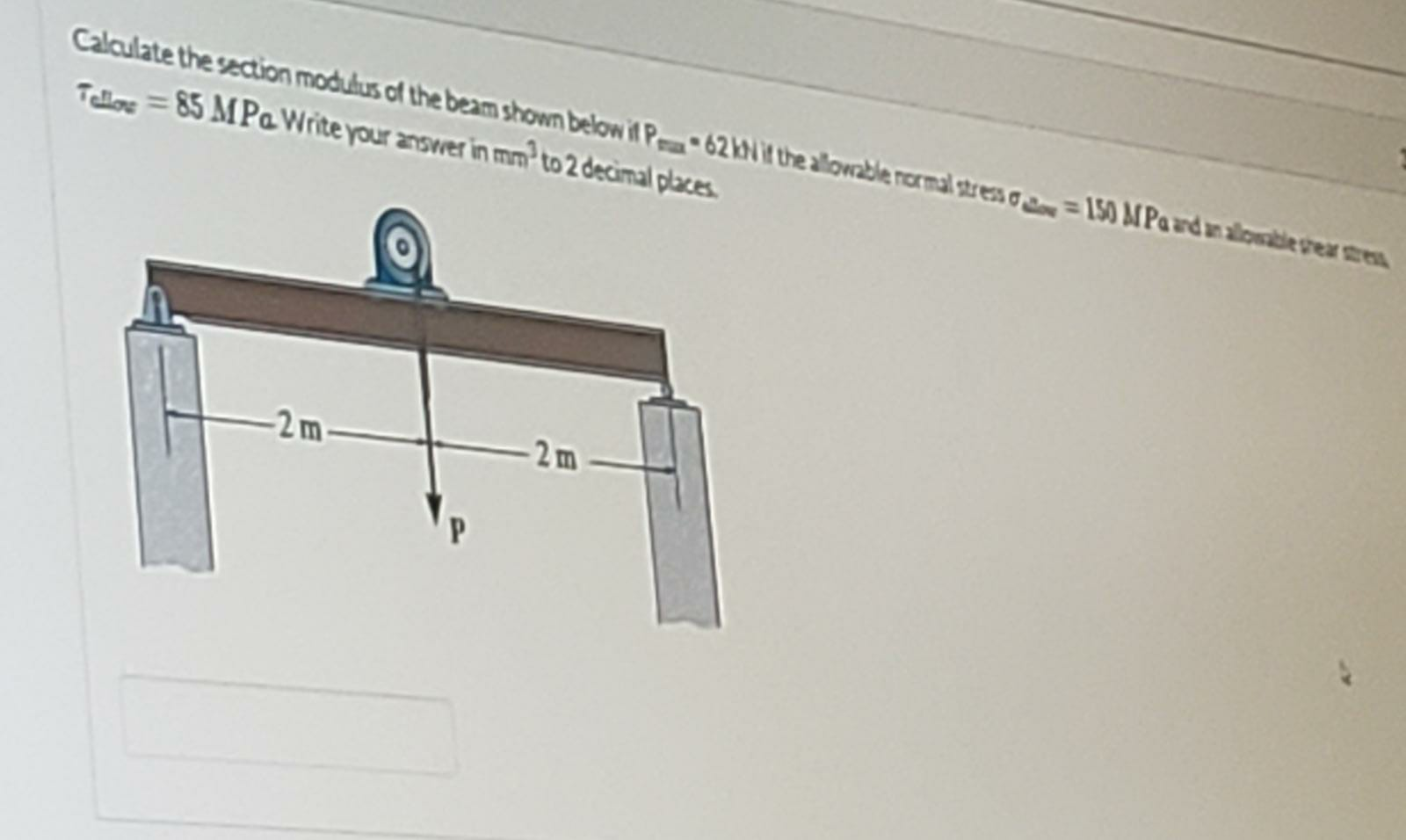 Solved Calculate the section modulus of the beam shown below | Chegg.com