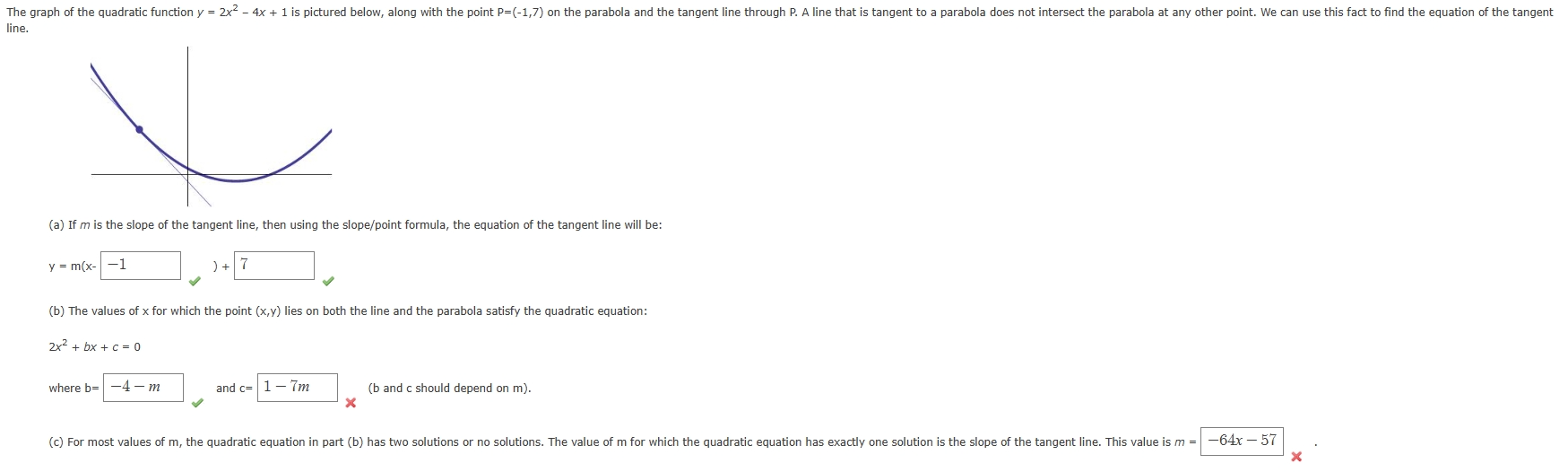 Solved line.(a) ﻿If m ﻿is the slope of the tangent line, | Chegg.com