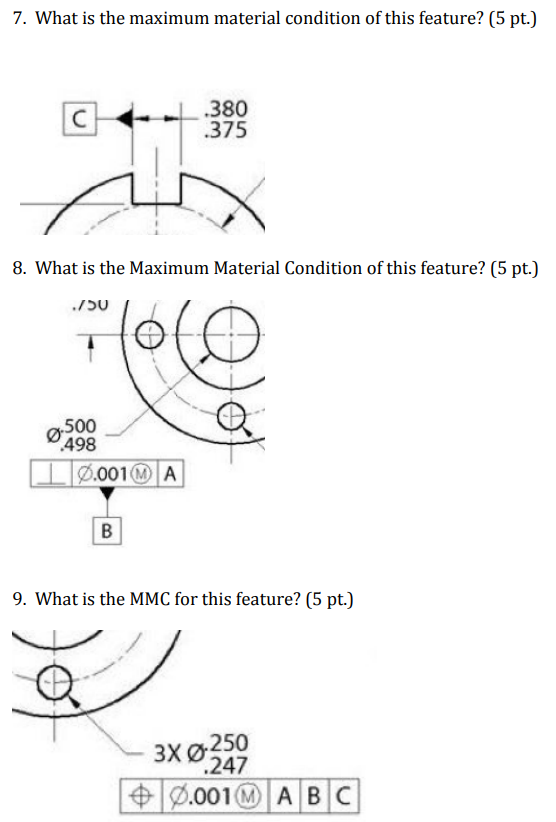 Solved 7. What is the maximum material condition of this | Chegg.com