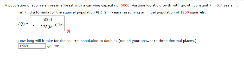 Solved A population of squirrels lives in a forest with a | Chegg.com