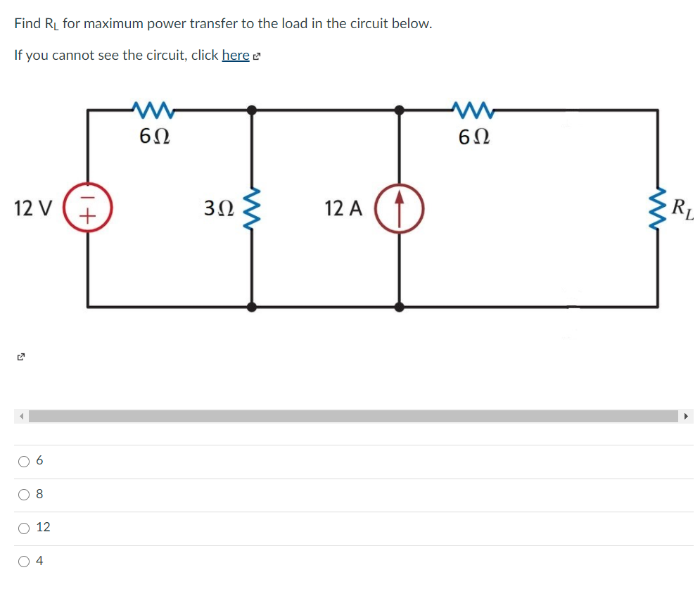 Solved Find RL for maximum power transfer to the load in the | Chegg.com