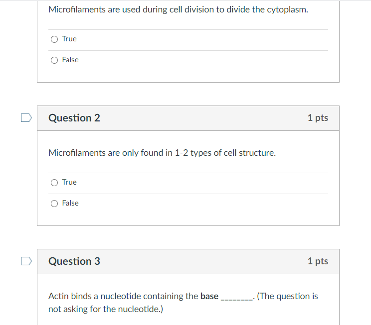 Solved Microfilaments are used during cell division to | Chegg.com