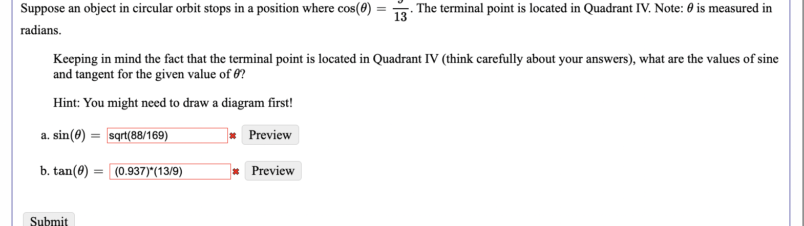 Solved Suppose An Object In Circular Orbit Stops In A