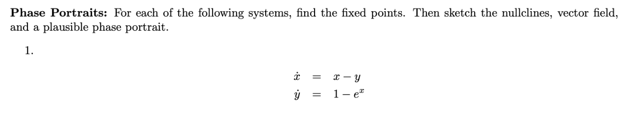 Solved Phase Portraits: For each of the following systems, | Chegg.com