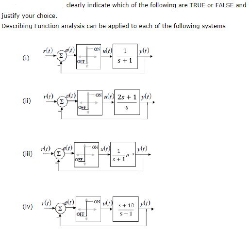 Solved clearly indicate which of the following are TRUE or | Chegg.com