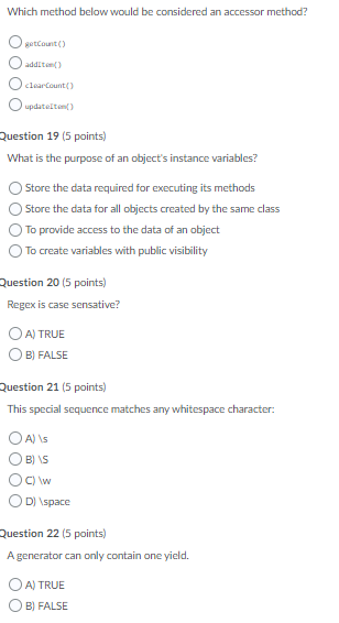 Solved Which method below would be considered an accessor | Chegg.com