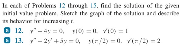 Solved In each of Problems 12 through 15, find the solution | Chegg.com