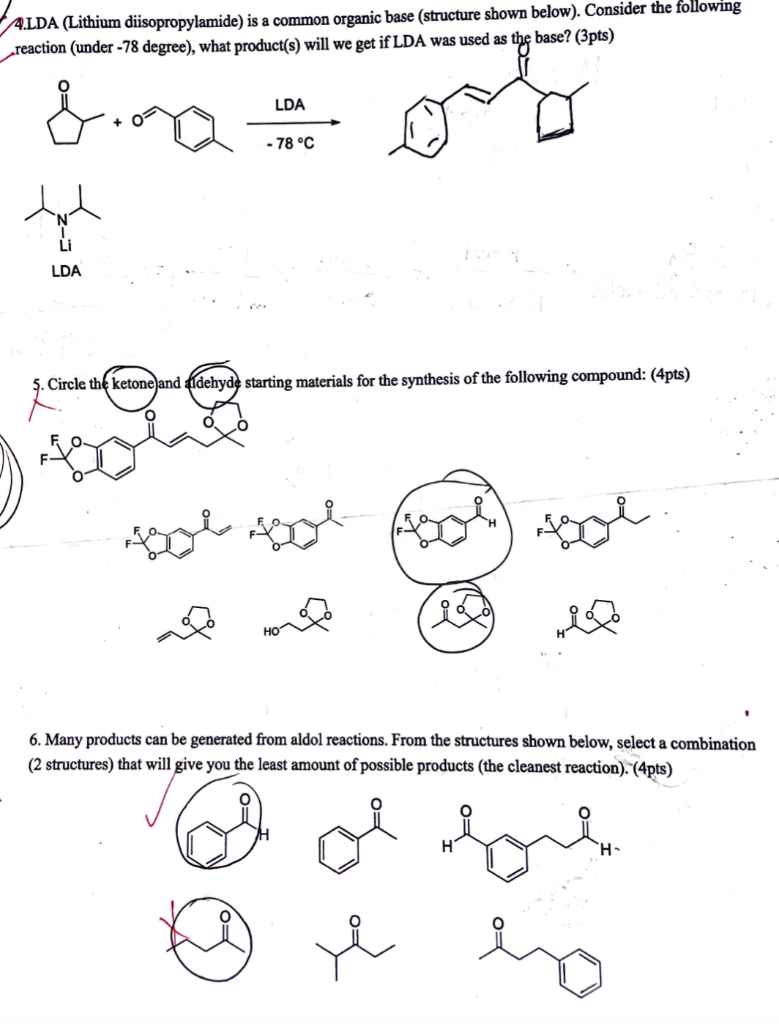 Solved A.LDA (Lithium diisopropylamide) is a common organic | Chegg.com