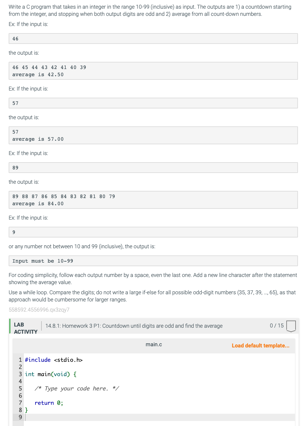 Solved Write a C program that takes in an integer in the | Chegg.com
