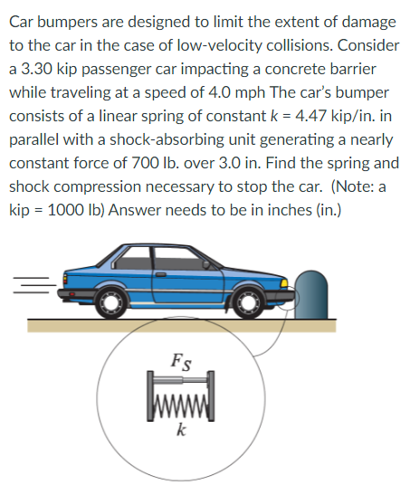 Solved Car bumpers are designed to limit the extent of | Chegg.com