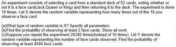 Solved An experiment consists of selecting a card from a | Chegg.com