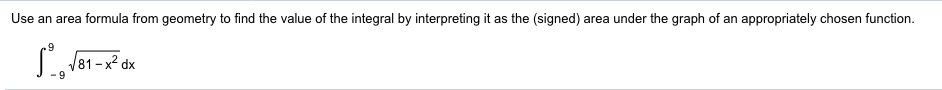 Solved Use an area formula from geometry to find the value | Chegg.com